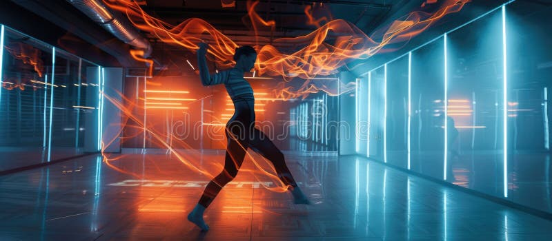 Choreographer with AI in Modern Dance Studio AIG60 Stock Photo - Image ...