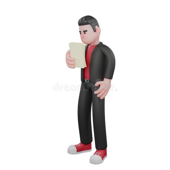 A Choreographer Stand Checking Paper Stock Image - Illustration of ...