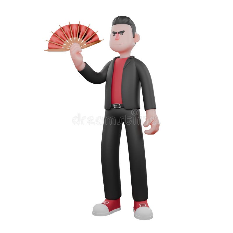 A Choreographer Stands Holding a Fan Stock Photo - Illustration of ...