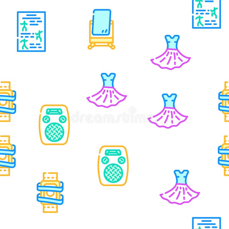 Choreography Dance Vector Seamless Pattern Stock Vector - Illustration ...