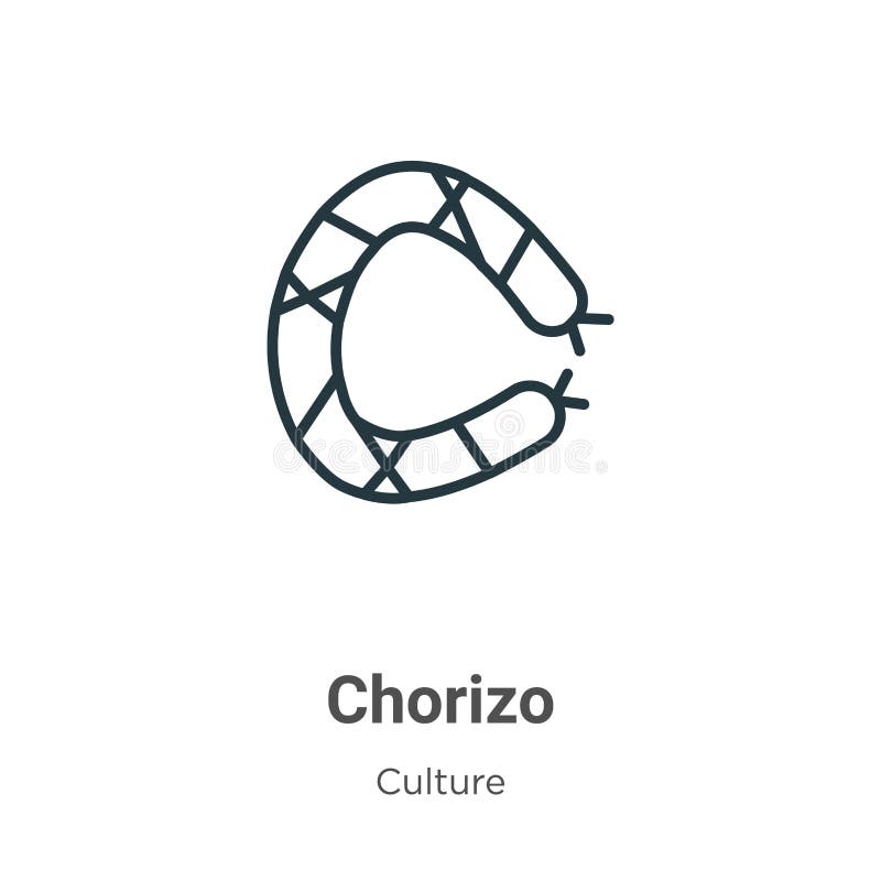 Chorizo Outline Vector Icon. Thin Line Black Chorizo Icon, Flat Vector Simple Element ...