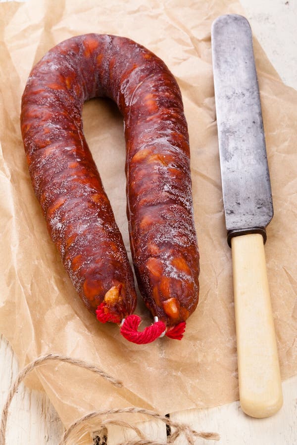 Chorizo Ring stock photo. Image of meat, sausage, round - 34360882