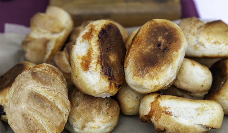 Chorizo stuffed bun stock image. Image of baked, gourmet - 257103003