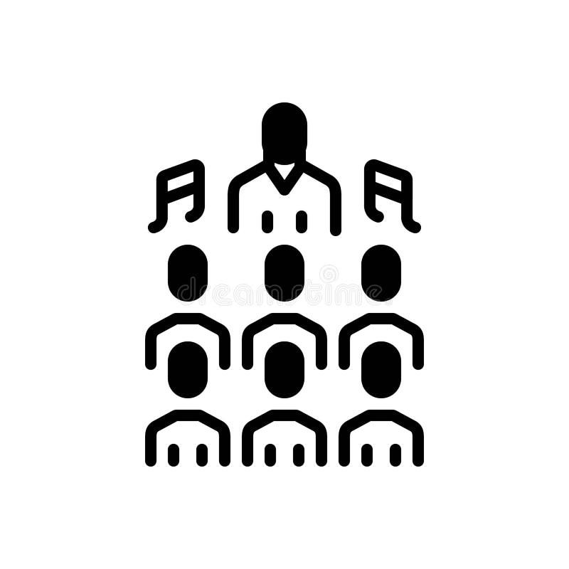 Black Solid Icon for Chorus, Concert and Singer Stock Vector ...