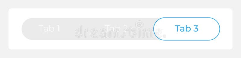 Chosen Third Tab In Menu Bar Ui Element Template Stock Vector