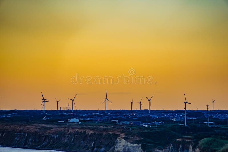 Choshi Wind Farm (wind Power Generation) Stock Image - Image of natural ...