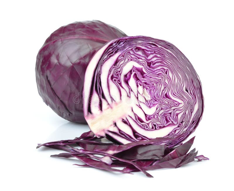Moitié D'une Tête De Chou Rouge Sur Le Fond Blanc Image stock - Image ...