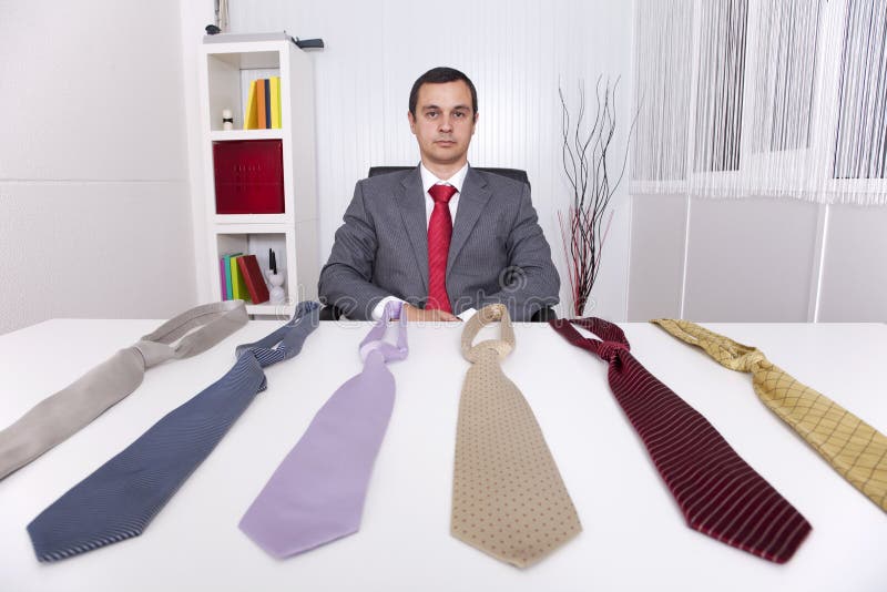 Chousing the Best Necktie for a Working Day Stock Photo - Image of ...