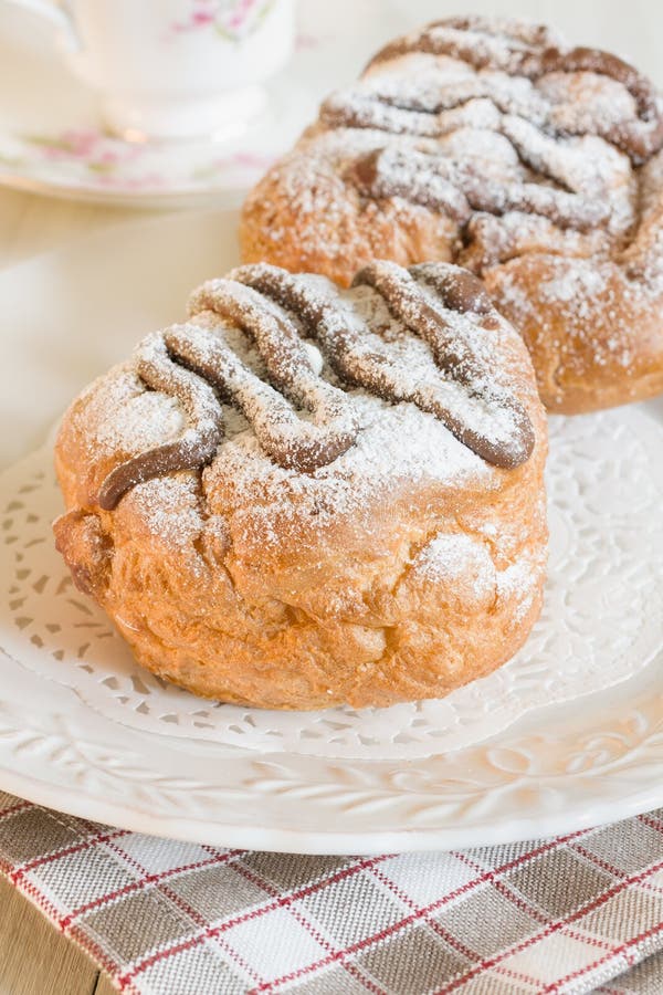 Choux Buns stock photo. Image of pastries, cake, icing - 144212068