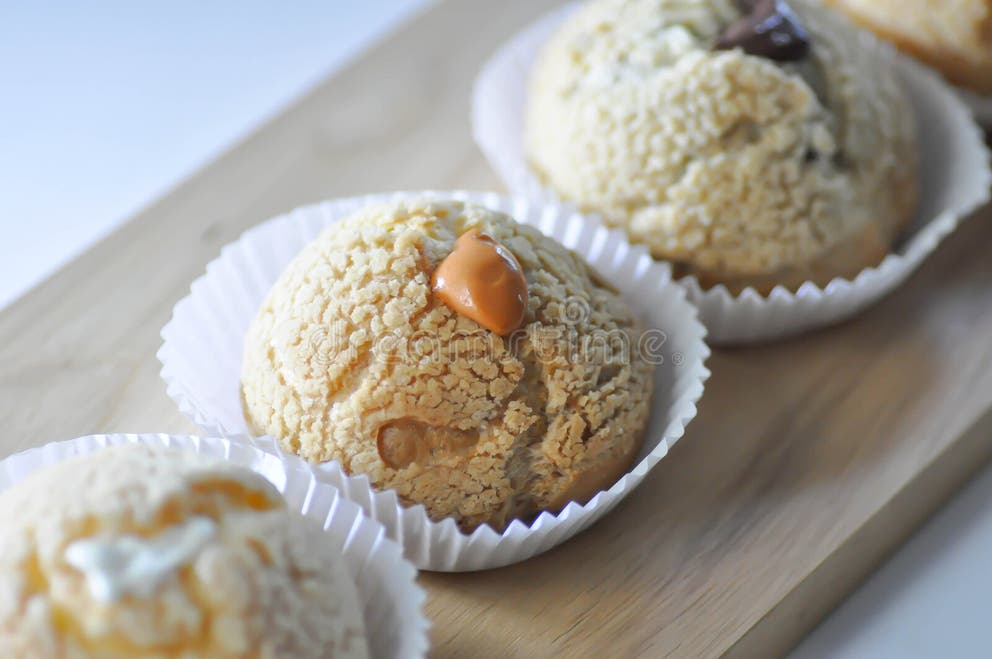 Choux Cream or Cream Puff, Eclair or Custard Choux Cream Stock Photo ...