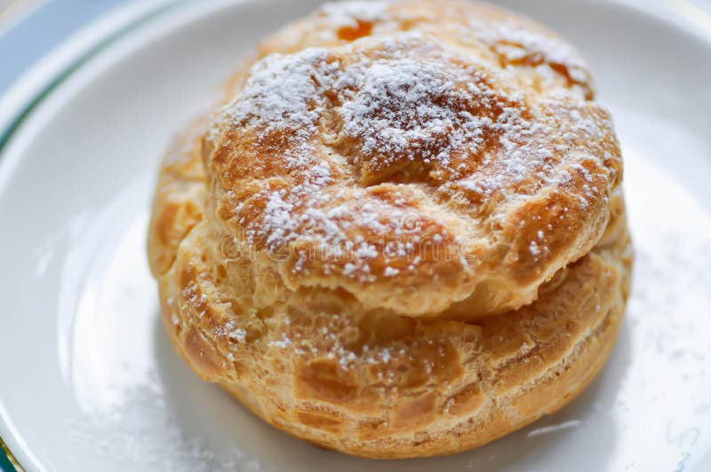 Choux Cream or Cream Puff, Eclair Stock Image - Image of serve, puff ...