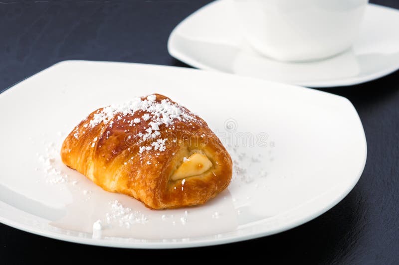 The Choux Pastry on a White Plate Stock Image - Image of dessert, white ...