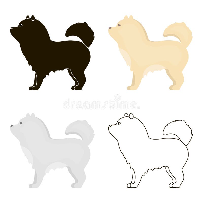 Chow-chow Vector Icon in Monochrome Style for Web Stock Vector ...