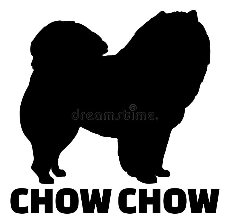 Chow Chow Silhouette with Name Stock Vector - Illustration of ...