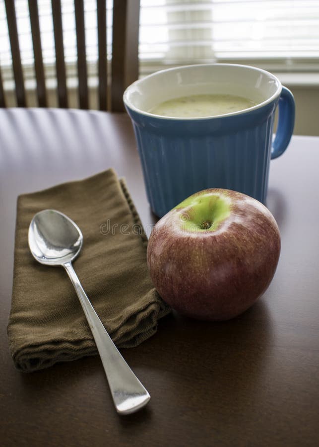 Chowder and Apple for Lunch Stock Photo - Image of fish, vitamins ...