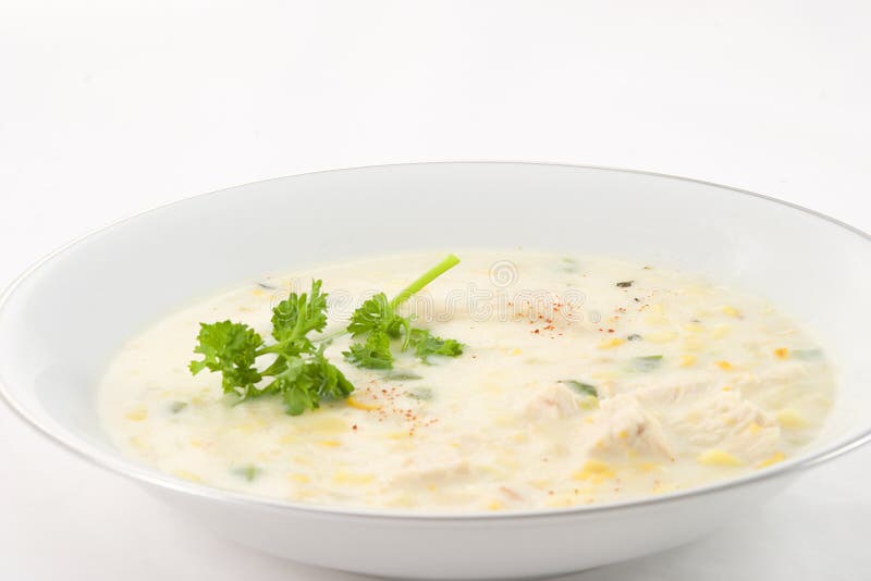 Chowder De Maíz Con El Pollo Foto de archivo - Imagen de sopa, caliente ...