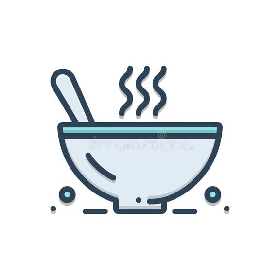 Color Illustration Icon for Chowder, Bowl and Food Stock Illustration ...
