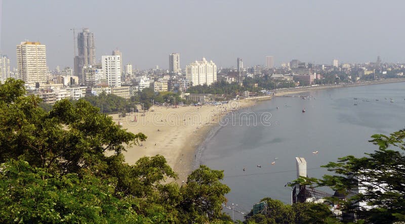 Chowpatty Beach in Mumbai, India Stock Image - Image of bombey, indian ...