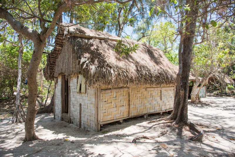 Choza De La Hierba En La Isla Del Misterio Imagen editorial - Imagen de ...