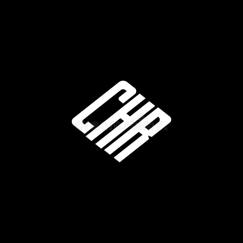 CHR Letter Logo Design on Black Background Stock Illustration ...