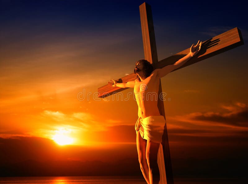 Jesus showing the Way stock illustration. Illustration of beam - 15876555