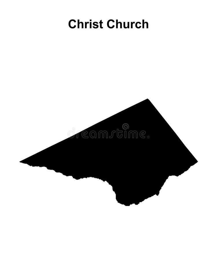Christ Church outline map stock vector. Illustration of cartography ...