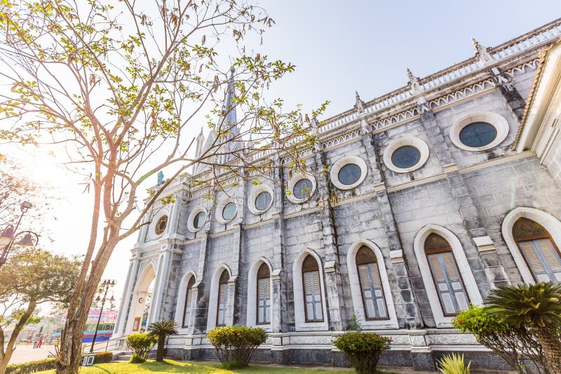 Christ Church and tree stock image. Image of amphawa - 68082795
