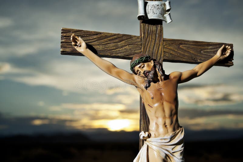 Christ on the Cross stock image. Image of statue, color - 165481871