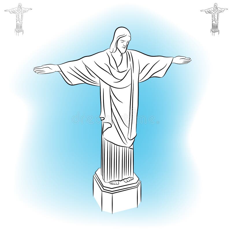 Christ Redeemer Statue. editorial photography. Illustration of ...