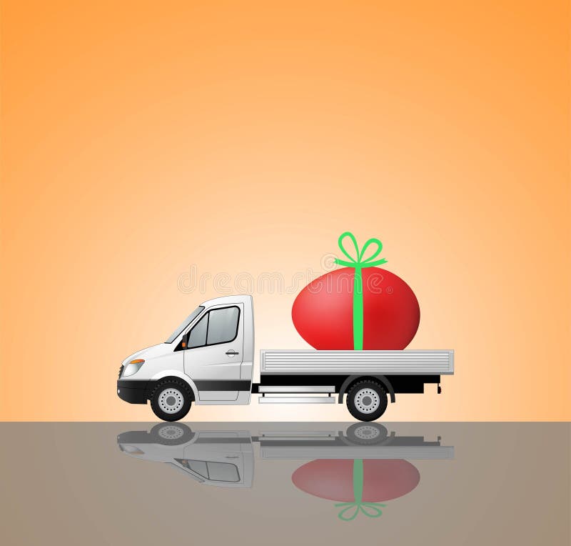 Christ is Risen. a Cargo Van is Carrying a Large Easter Egg for the ...