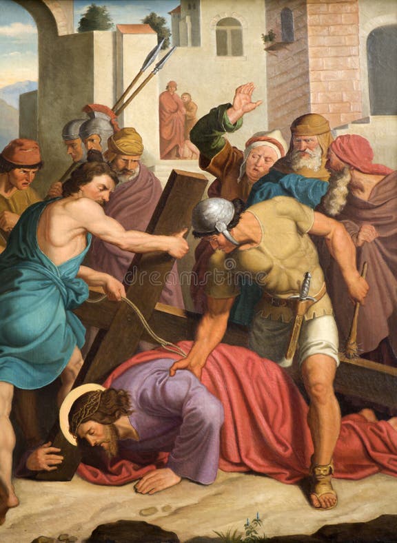 Christ Under the Cross - Fall Editorial Stock Image - Image of jesus ...