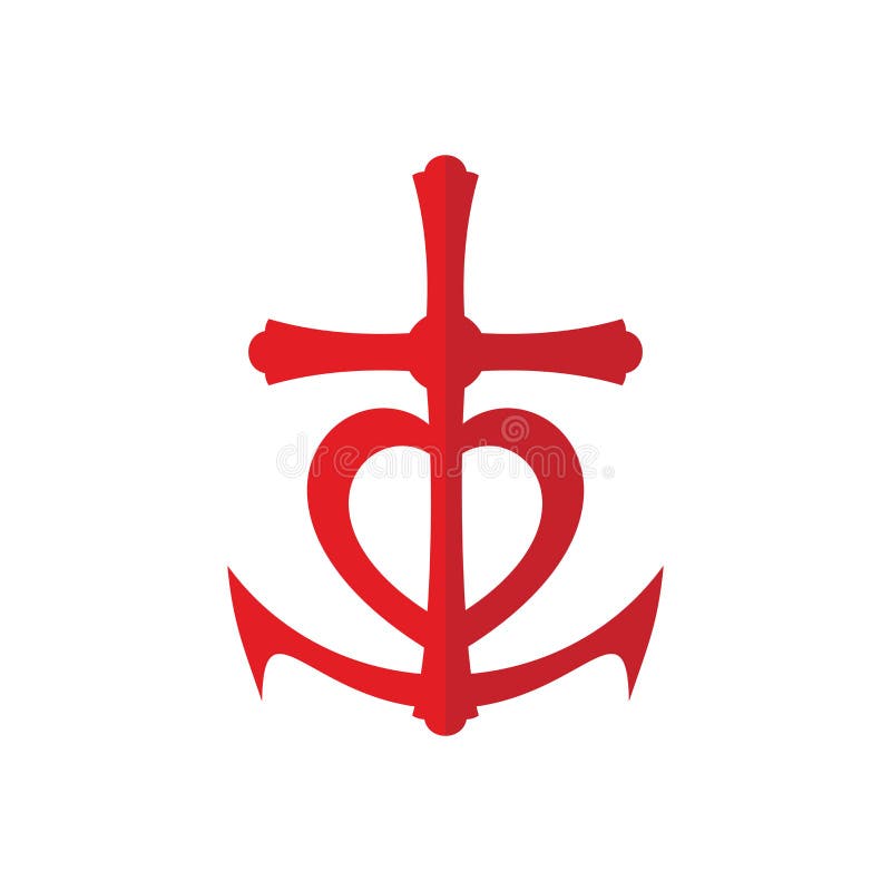 Het Christelijke Heilige Kruis Van Het Anker Met Bloed Vector ...