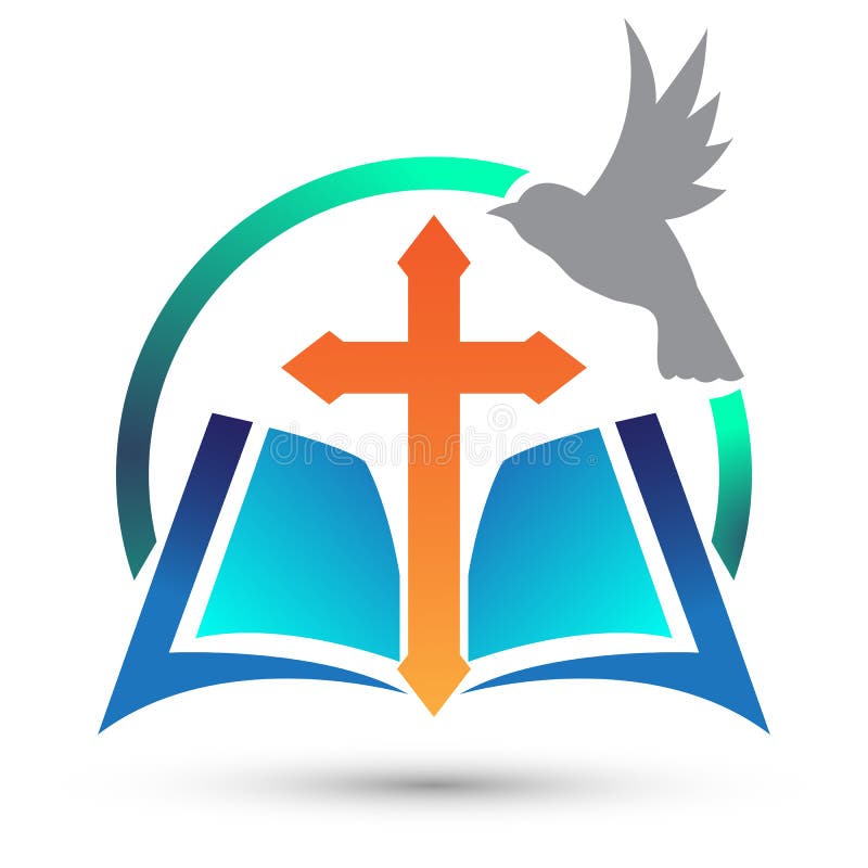 Peace Dove Christian Cross Holy Bible Symbol Flat Vector Design Stock ...