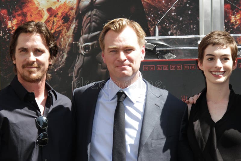 Anne Hathaway, Christian Bale, Christopher Nolan Redaktionelles ... Anne Hathaway, Christian Bale, Christopher Nolan Redaktionelles ...