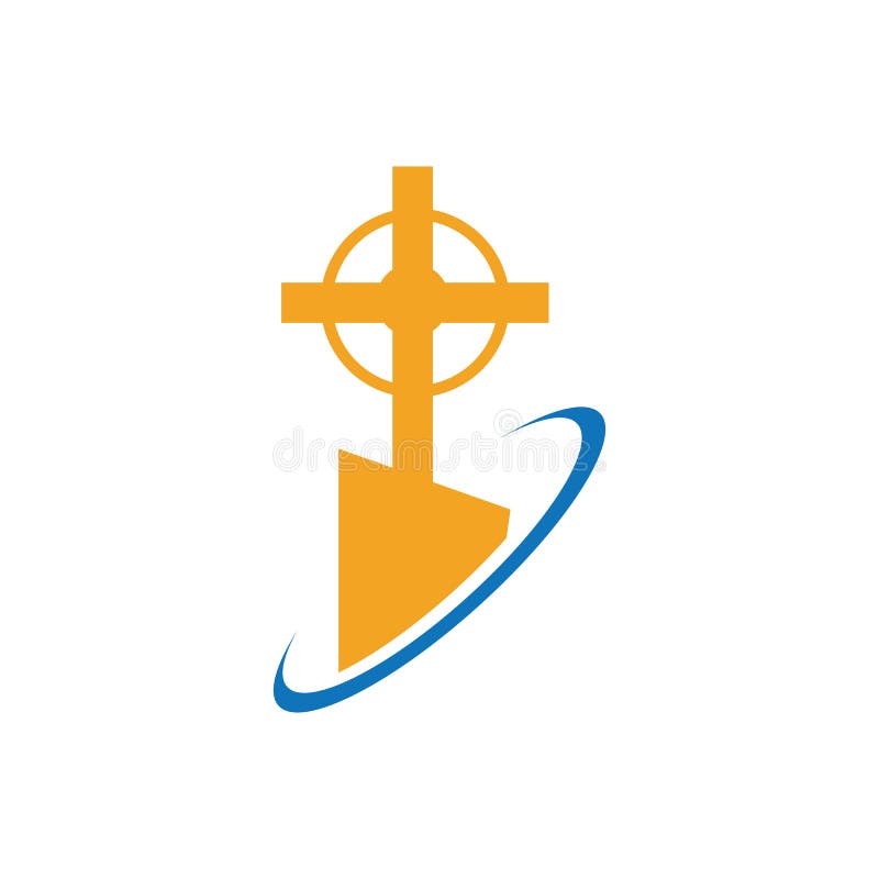 Christian Cemetery Icon Vector Illustration Design Template Stock ...