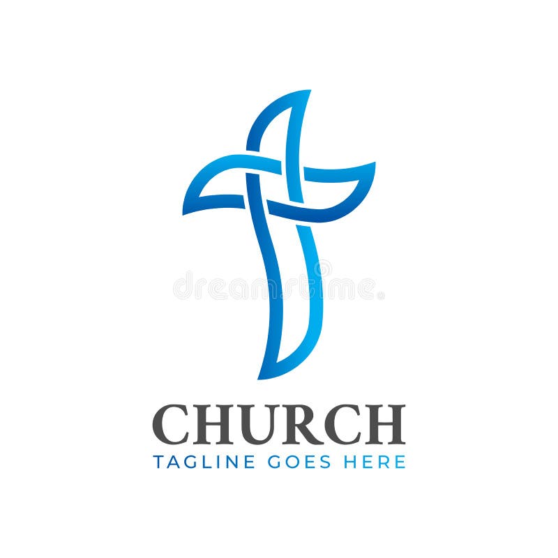 Christian Church Logo Design with Cross, Dove, Hearth and Bible Stock ...