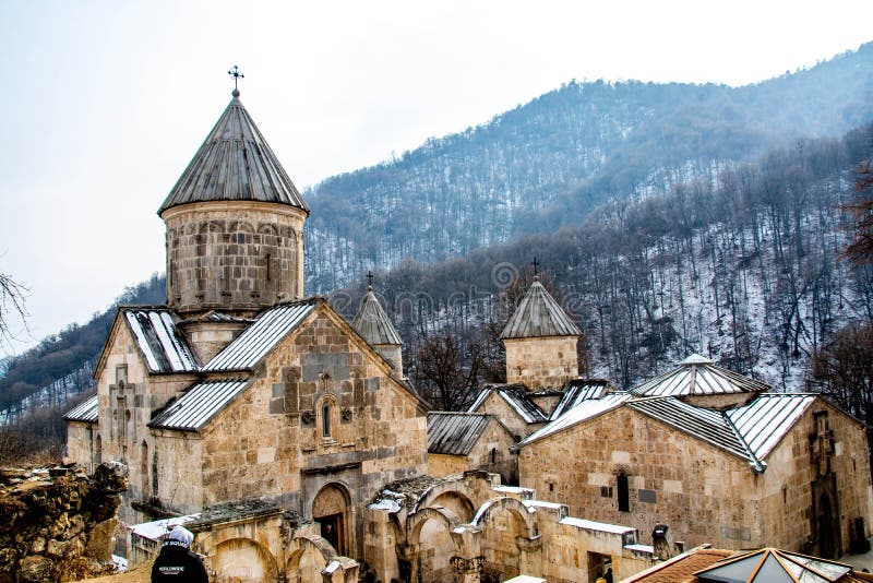 Christian Church in the Forest. Old Monastery Complex Stock Image ...