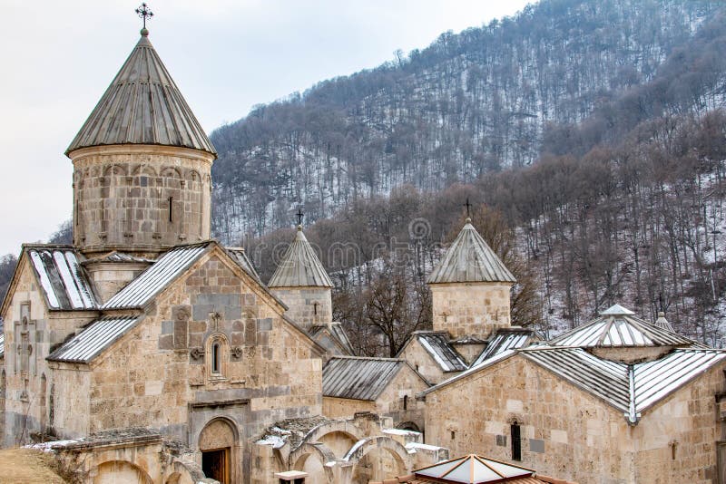 Christian Church in the Forest. Old Monastery Complex Stock Image ...