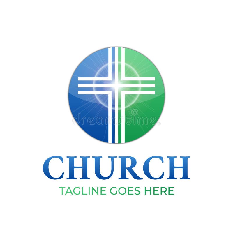 Christian Church Logo Design with Cross, Dove, Hearth and Bible Stock ...