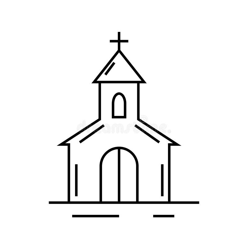 Christian Church Vector Icon Stock Vector - Illustration of christian ...