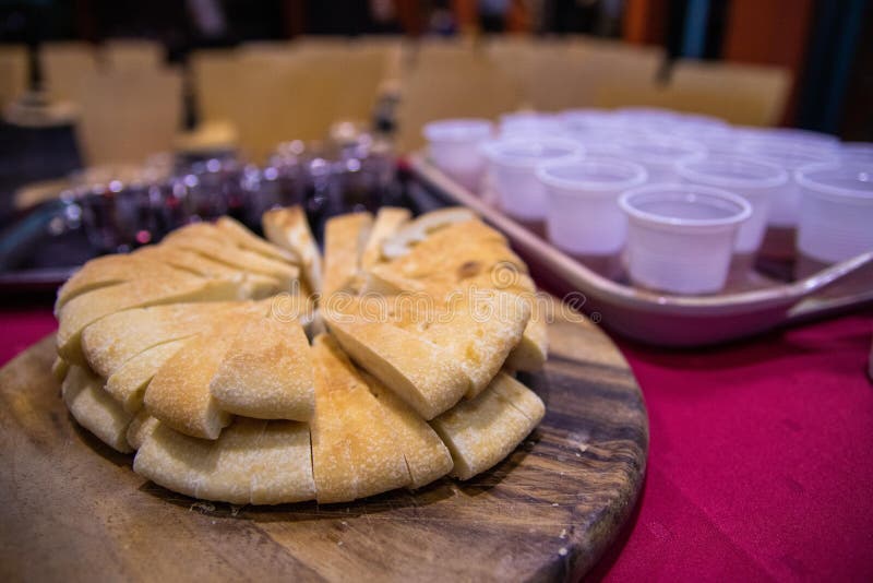 Christian Communion Served on the Table Stock Image - Image of eating ...