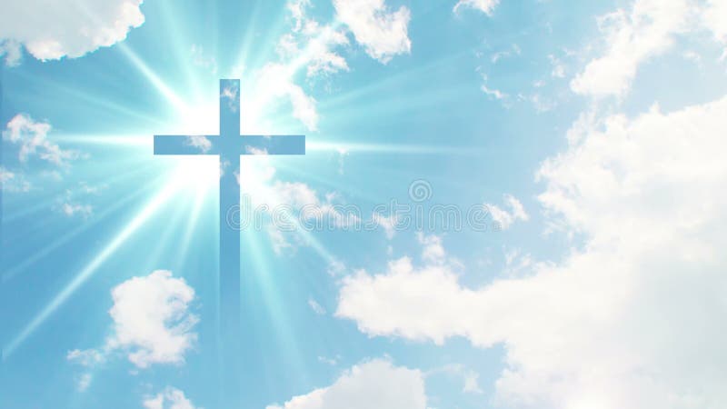 Christian Cross Appears Bright in the Sky Stock Video - Video of ...