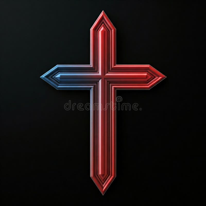 Christian Cross with Beveled Tips Stock Illustration - Illustration of ...
