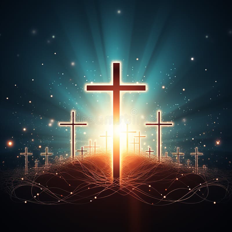 Christian cross stock illustration. Illustration of poster - 299967391