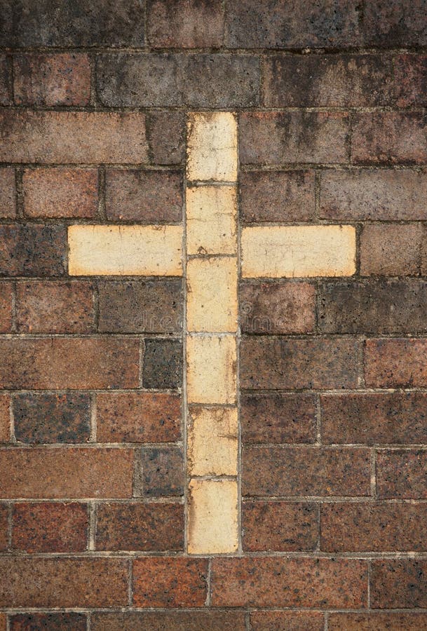 Brick Cross of Christ Textured Stock Image - Image of texture, back ...