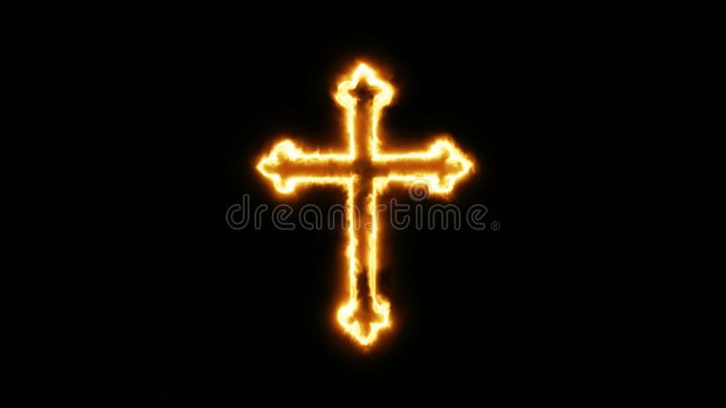 Christian Cross Burning on Fire. Stock Photo - Image of smoke, flames ...