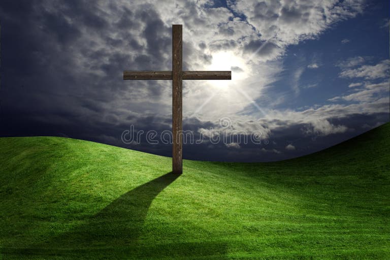 Christian cross stock photo. Image of grass, wooden, country - 36999324
