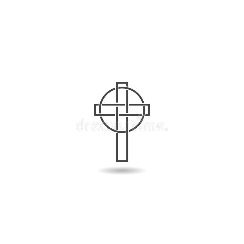 Christian Cross Church Icon with Shadow Stock Vector - Illustration of ...