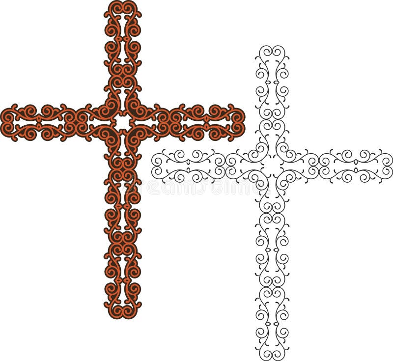Christian Cross Design ilustração do vetor. Ilustração de ornamento ...