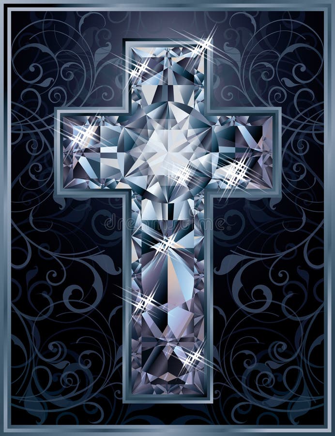 Christian Cross Diamond Card Stock Vector - Illustration of jesus ...